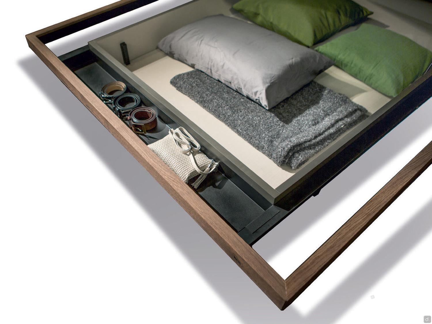 Overfly Floating Bed with Wood Panelling | DIOTTI.COM
