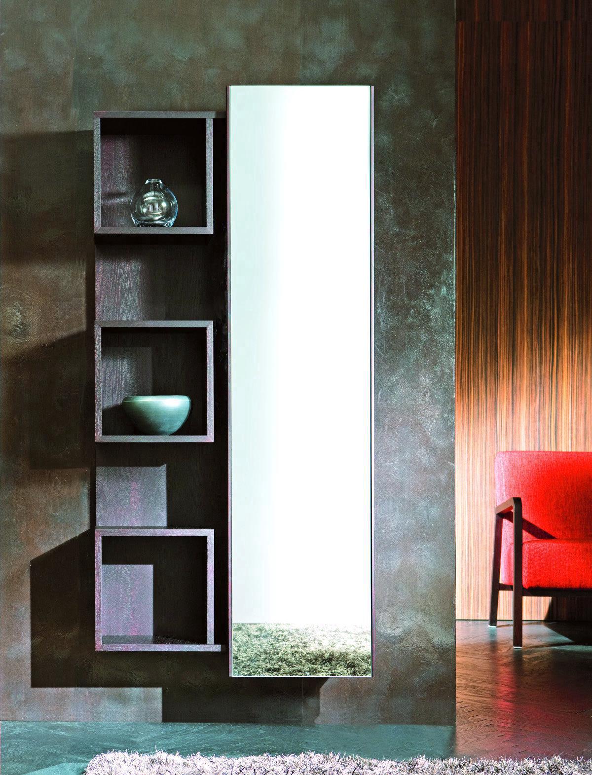 Back cabinet for the entrance hall with sliding mirror | DIOTTI.COM