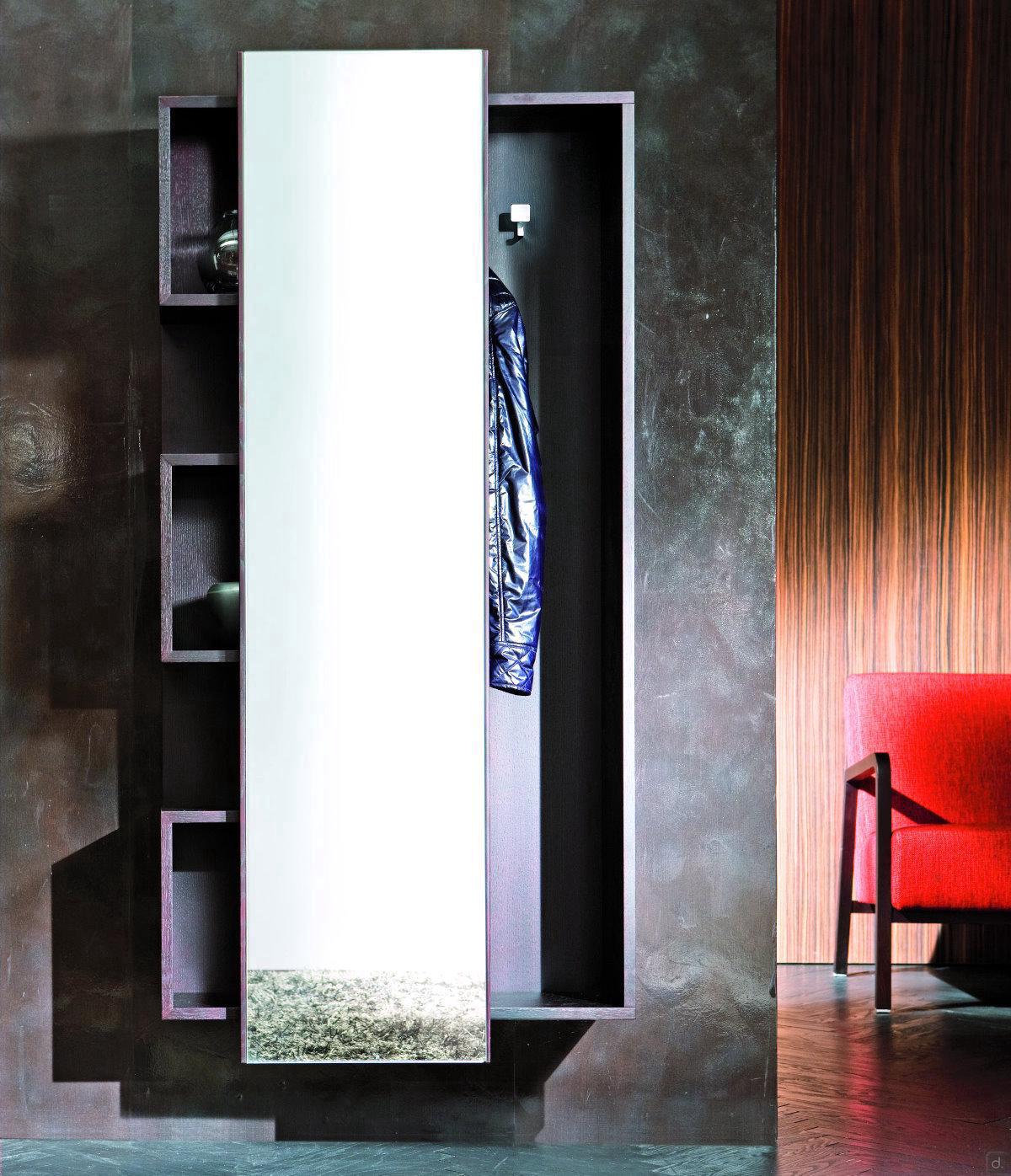 Back cabinet for the entrance hall with sliding mirror | DIOTTI.COM