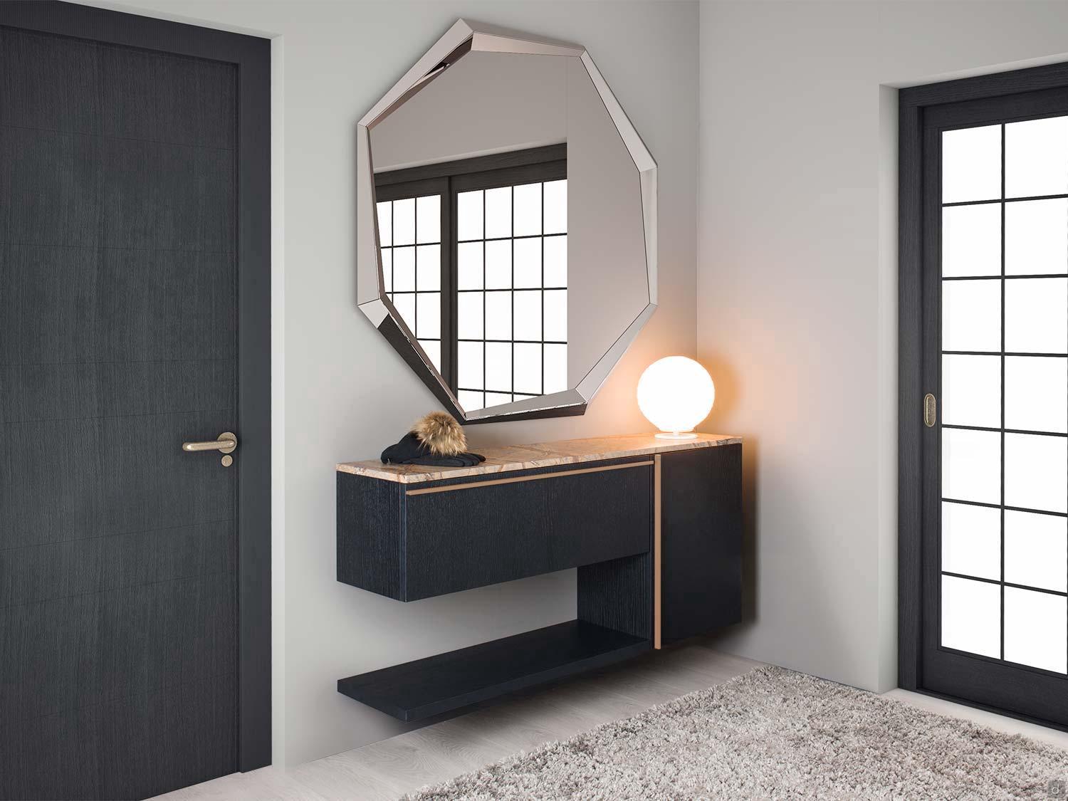 Compact hallway cabinet with shelf Plan 02 DIOTTI.COM