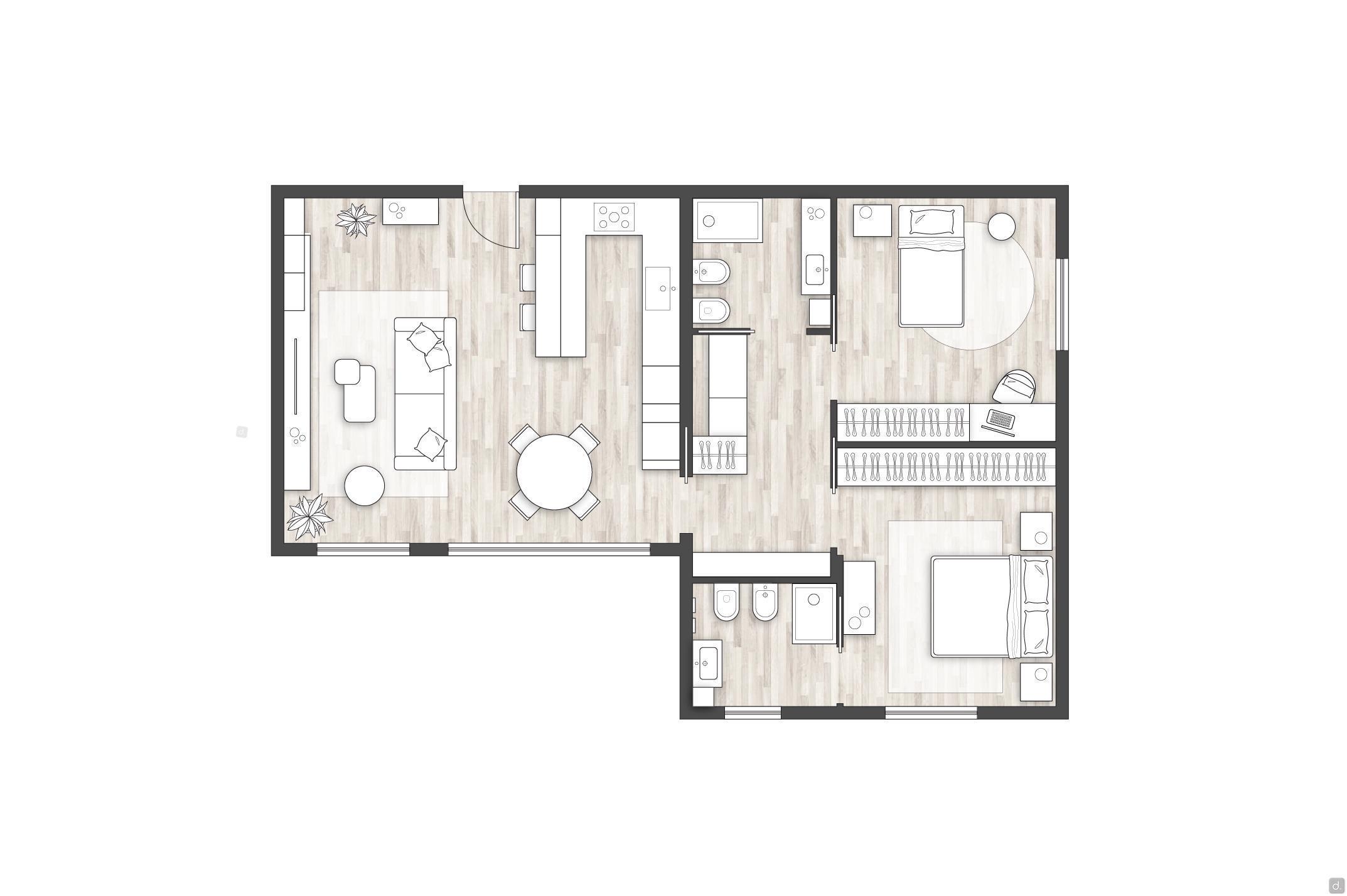 Home renovation project 82 sqm apartment 221024 | DIOTTI.COM