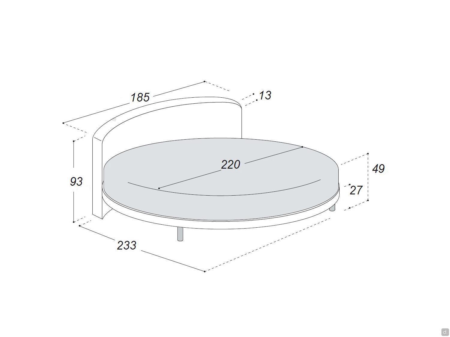Lit rond rembourré pivotant Record | DIOTTI.COM