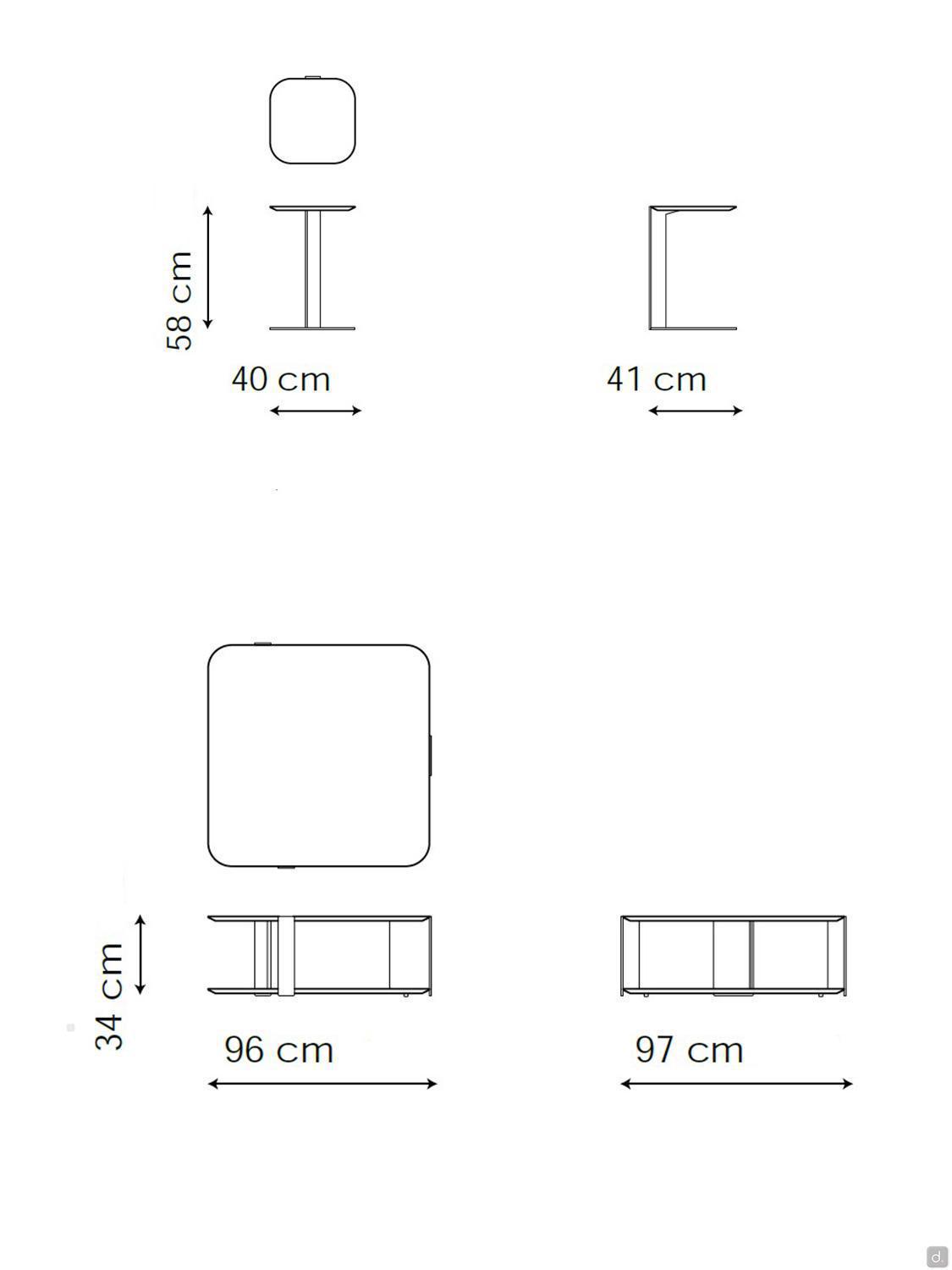 Table basse moderne avec rangement Paddle | DIOTTI.COM
