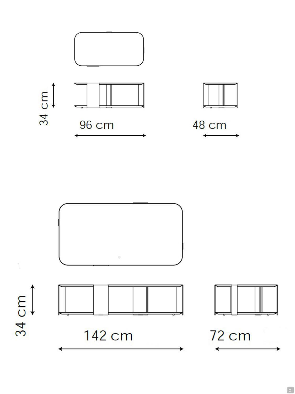 Table basse moderne avec rangement Paddle | DIOTTI.COM