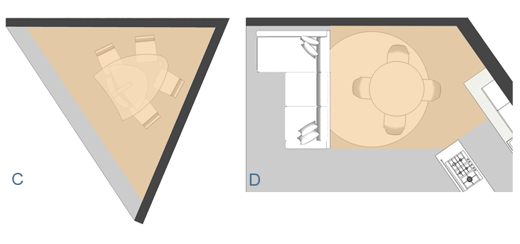 Forma, dimensioni e posizionamento di un tavolo - DIOTTI.COM