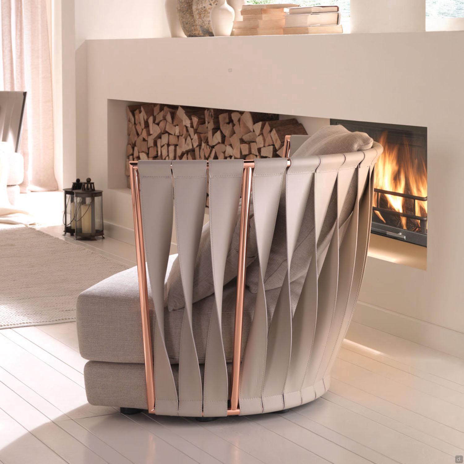 Poltrona di design con schienale curvo Twist | DIOTTI.COM