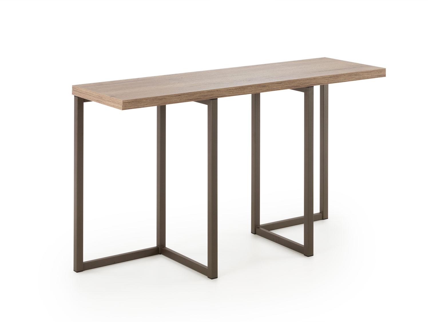 Console extensible au plateau effet bois ou béton Fold | DIOTTI.COM