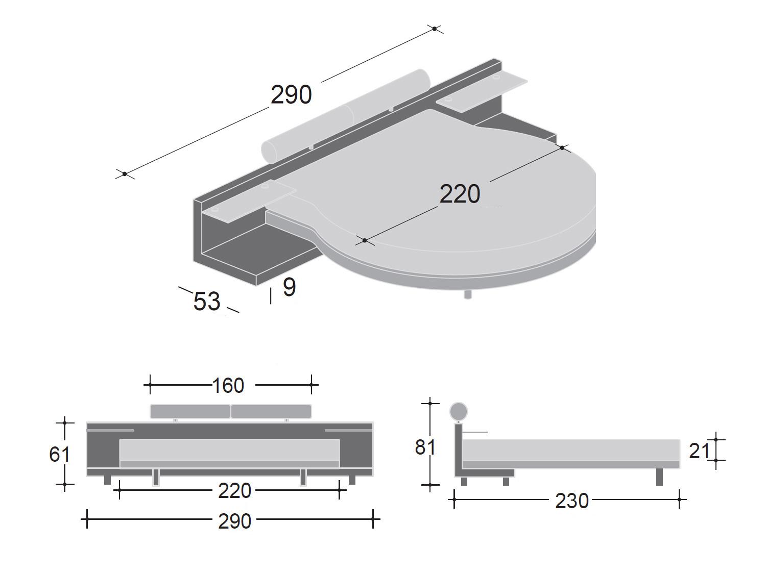 Lit rond avec banquette intégrée Ring | DIOTTI.COM