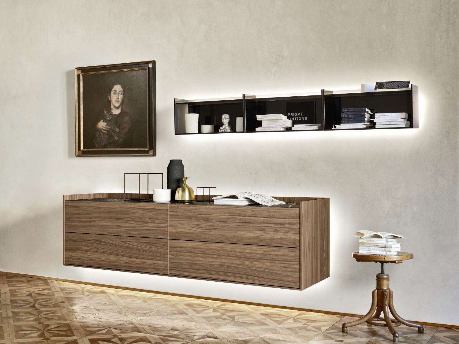 Commode et tables de chevet suspendues Columbus Wall | DIOTTI.COM