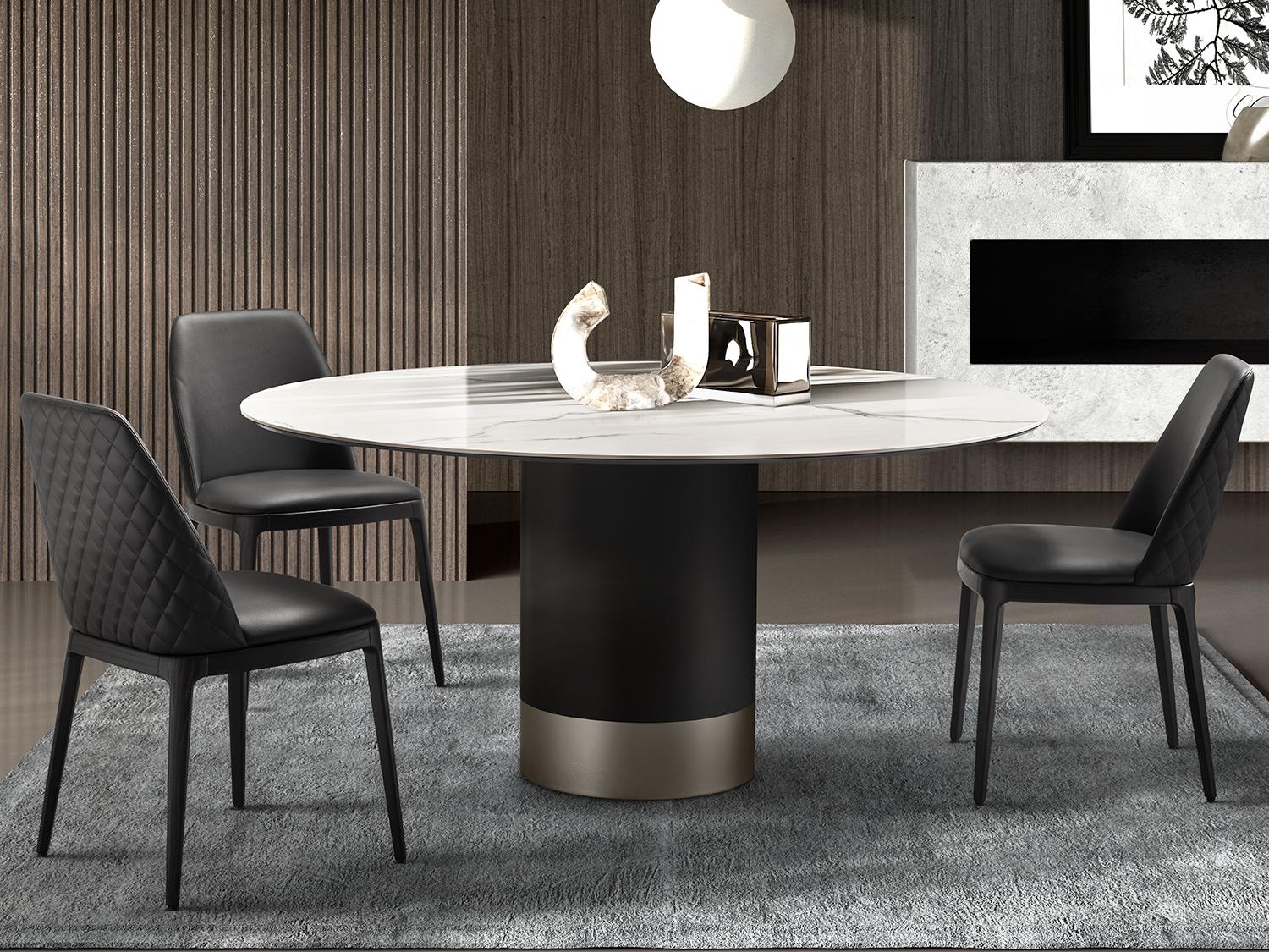 Hidalgo elegant dining table with central base | DIOTTI.COM