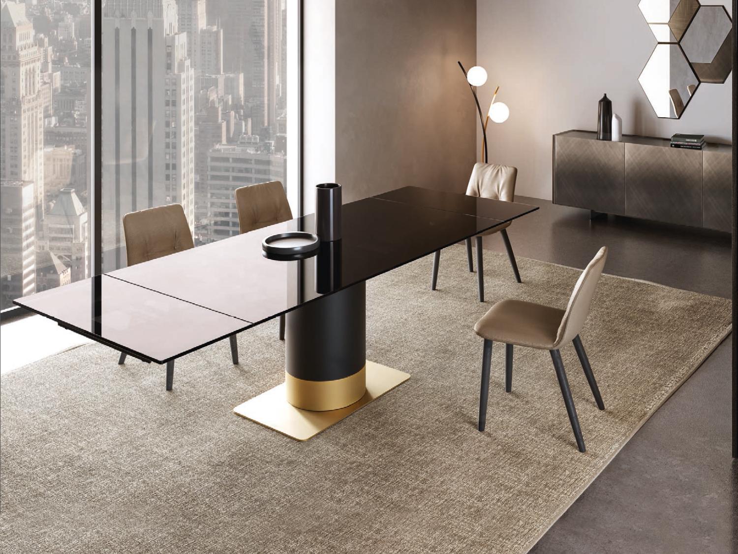 Hidalgo elegant dining table with central base | DIOTTI.COM