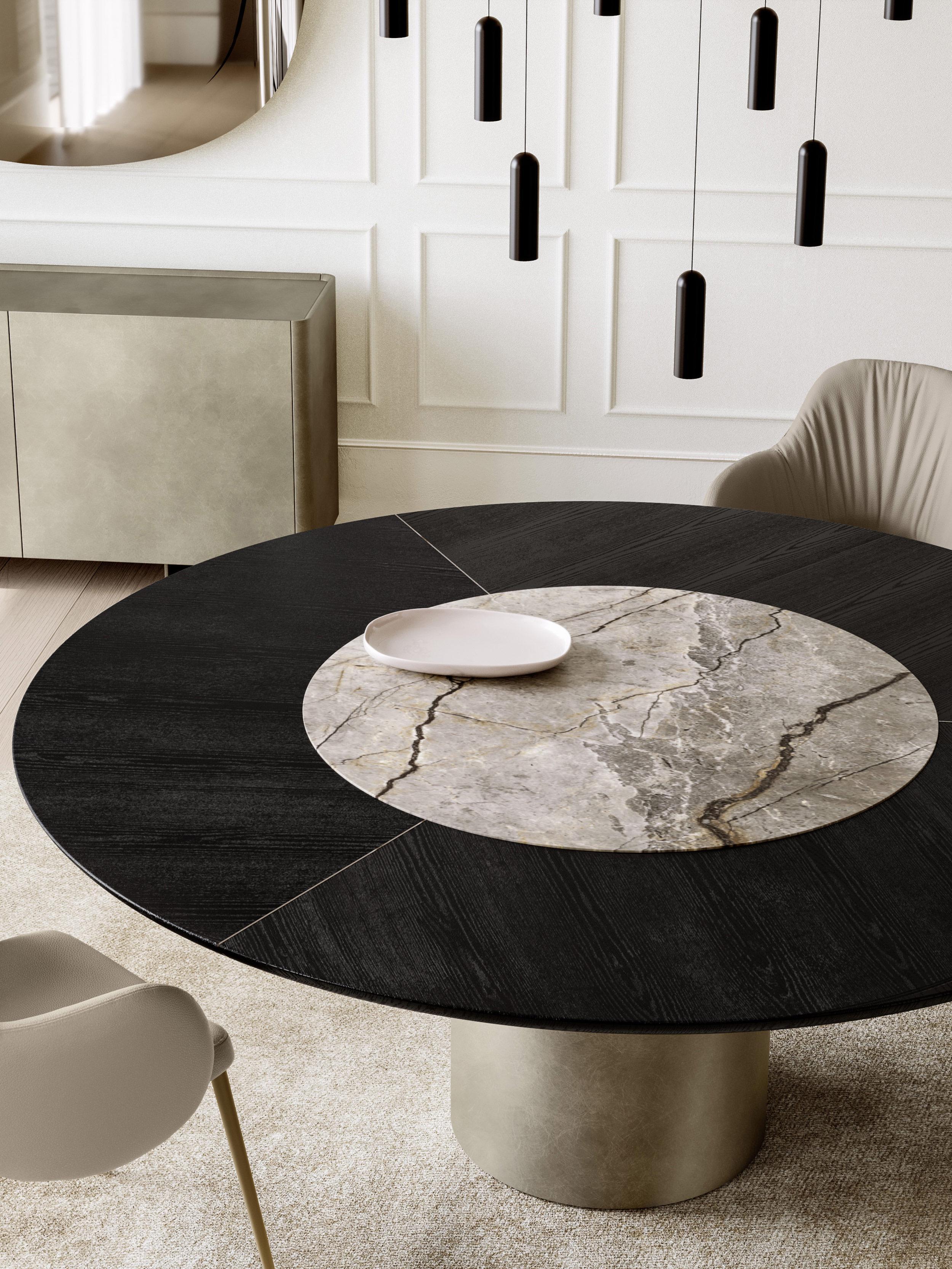 Hidalgo elegant dining table with central base | DIOTTI.COM