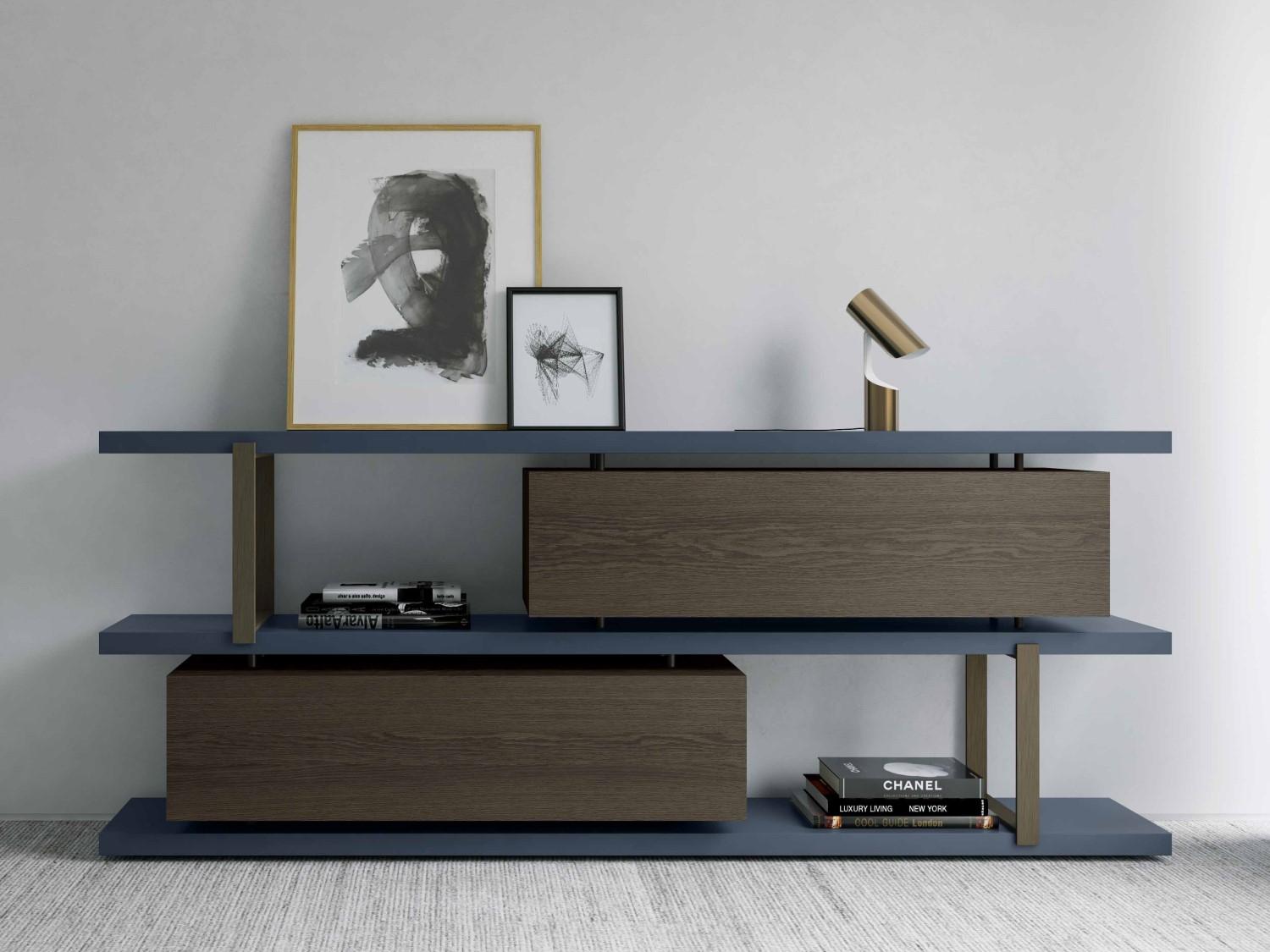 Windsor freestanding double-sided wooden bookcase | DIOTTI.COM