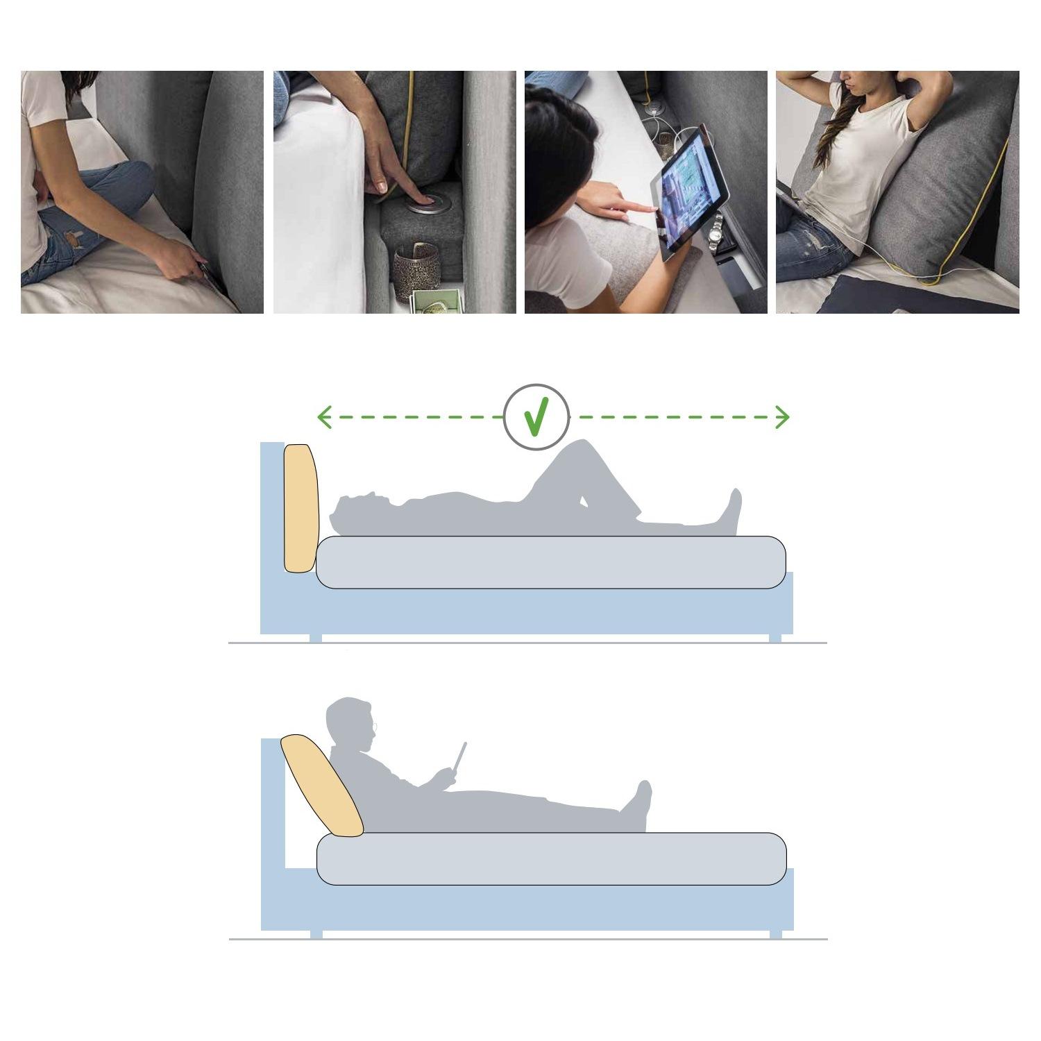 Minimalistisch gepolstertes Bett mit Schürze Degu | DIOTTI.COM