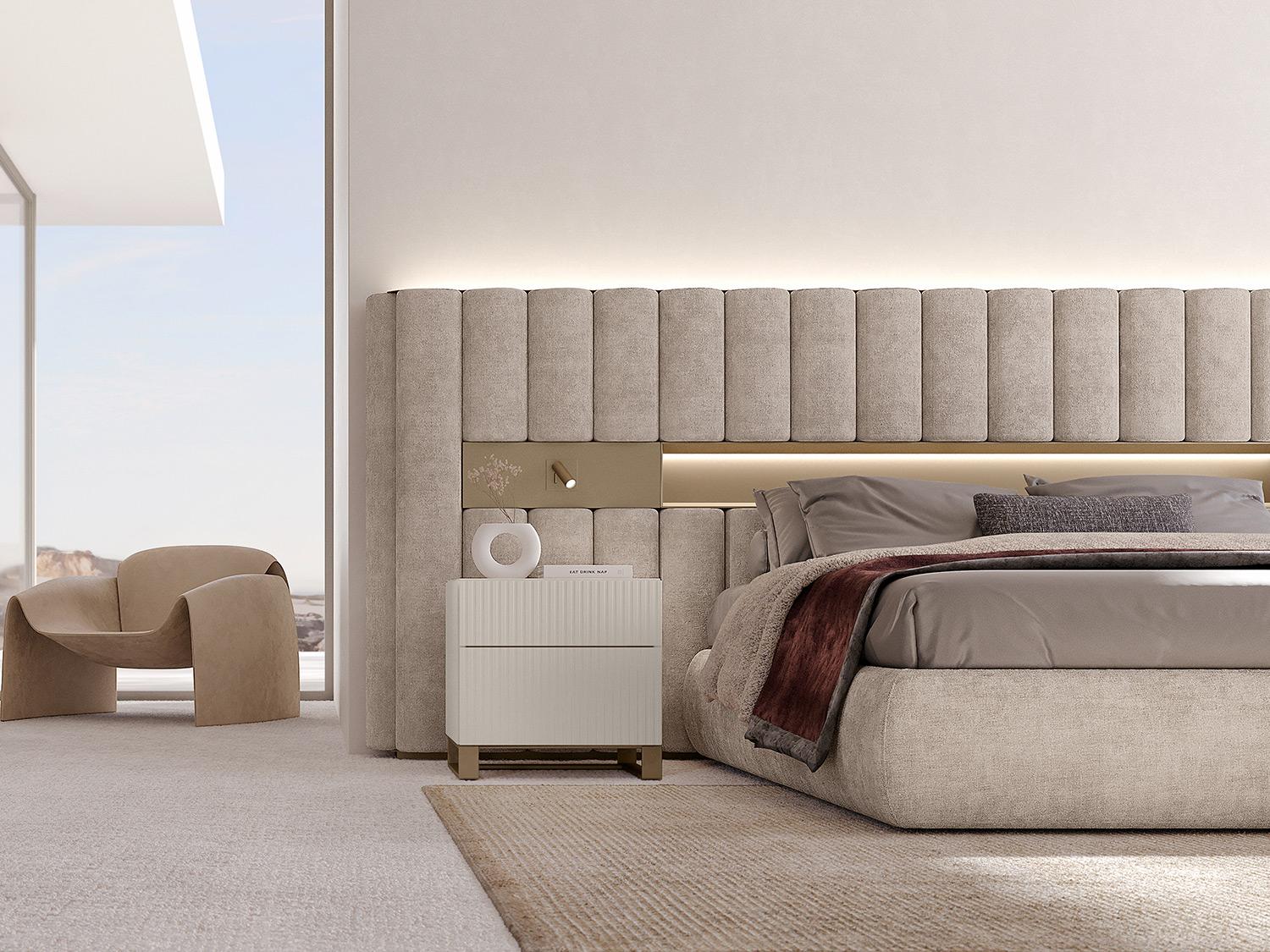 Elegantes Bett mit gepolsterter Boiserie Lounge | DIOTTI.COM