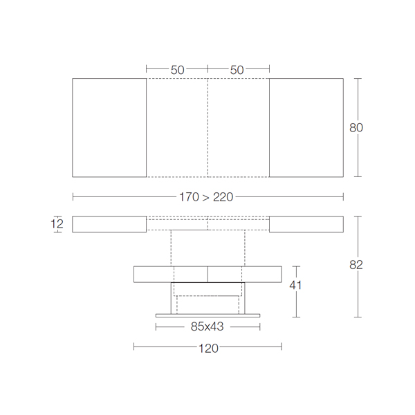 Hunter convertible coffee table with central structure - DIOTTI.COM